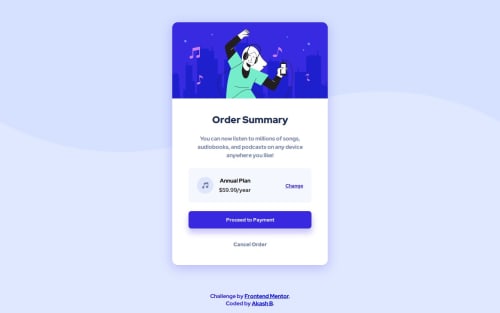 Order summary card solution coding challenge solution | Frontend Mentor