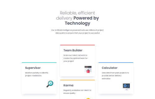 Responsive four cards feature section using css grid coding challenge solution | Frontend Mentor