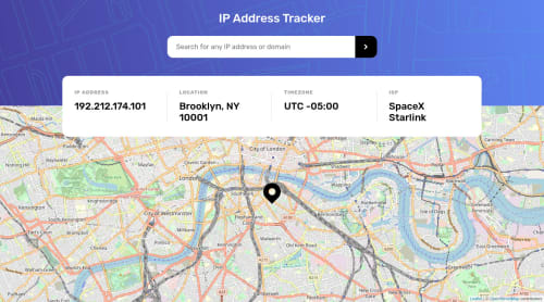 IP Address Tracker using SvelteKit coding challenge solution | Frontend Mentor