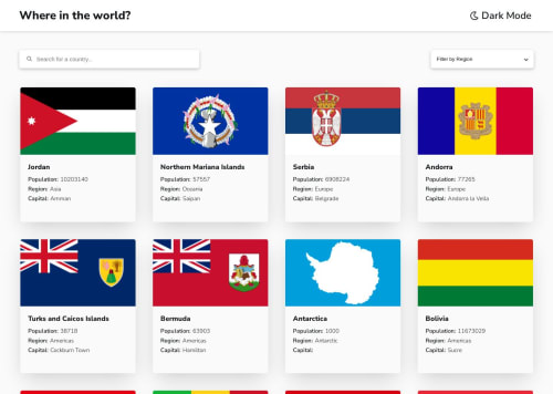 Frontend Mentor | REST countries api by reactjs coding challenge solution