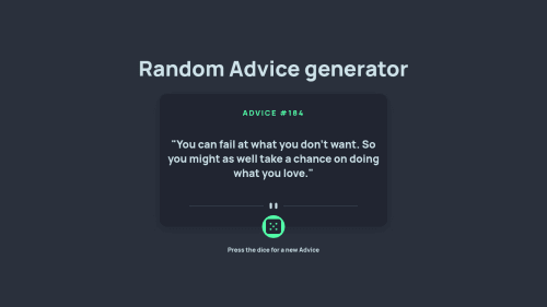Frontend Mentor | Random Advice generator coding challenge solution