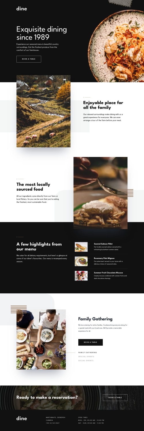 Dine restaurant website solution using Nextjs and tailwindcss coding challenge solution ...