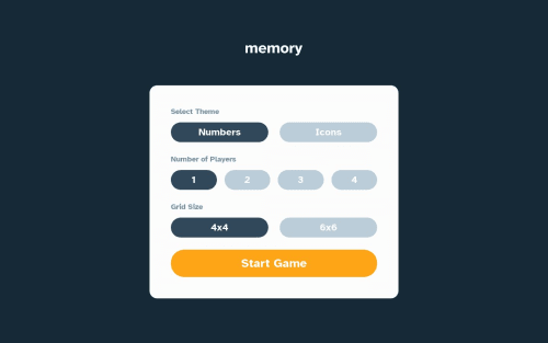 Frontend Mentor | Responsive Memory Game using React coding challenge ...