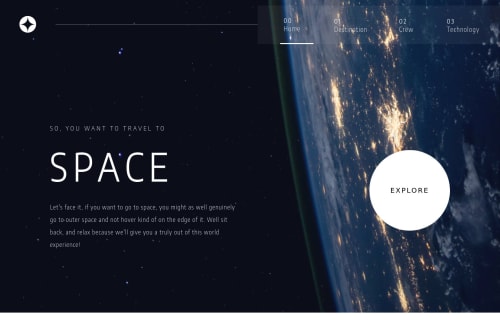 Frontend Mentor | Tourist space multipage website with HTML CSS and async JavaScript coding ...