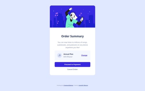 Order Summary Component using CUBE CSS Methodology coding challenge solution | Frontend Mentor