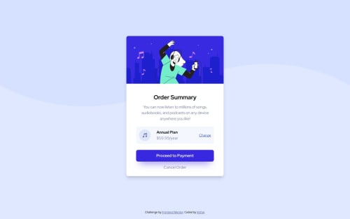 Frontend Mentor Order Summary Card Coding Challenge Solution