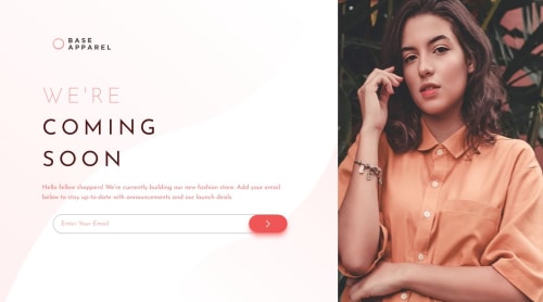 Frontend Mentor Base Apparel Coming Soon Coding Challenge Solution