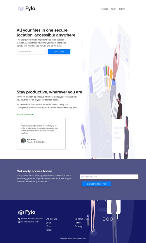 Frontend Mentor Fylo Landing Page Using Html Css And Bootstrap Coding Challenge Solution