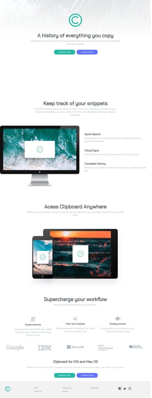 Frontend Mentor | Animated responsive Clipboard landing page using html and vanilla CSS coding ...