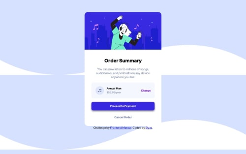 Frontend Mentor Order Summary Component Using Html And Css Coding