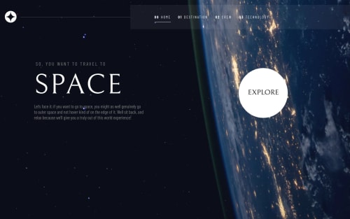 Frontend Mentor | Responsive Space Tourism Website using CSS and ReactJS coding challenge solution