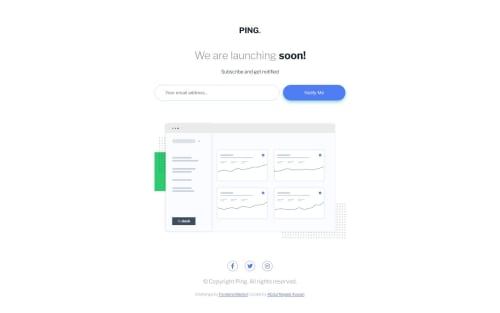 Frontend Mentor Ping Coming Soon Page Solution Using Css Grid Coding Challenge Solution