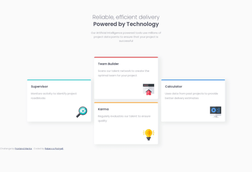 Four card feature section using CSS Grid coding challenge solution | Frontend Mentor