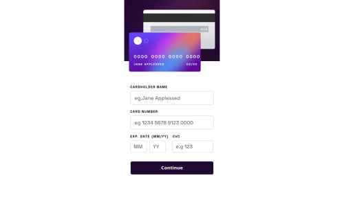 Frontend Mentor | Interactive Card Details Form coding challenge solution