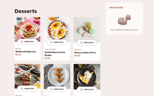 Frontend Mentor | Product list with cart (ReactTS + TailwindCSS + Mobile First) coding challenge ...
