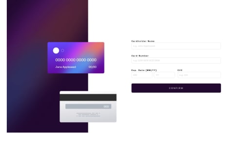 Frontend Mentor | interactive card detail form solution coding challenge solution