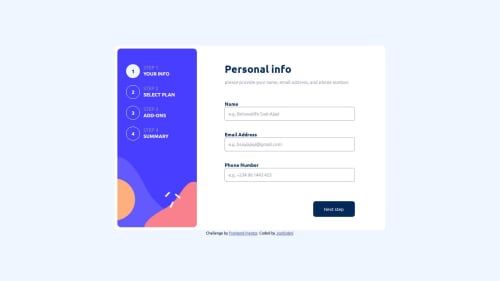 Frontend Mentor | Building Multi step form using flex coding challenge ...