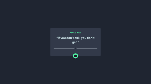 Frontend Mentor | Advice Generator using React & Tailwind coding challenge solution