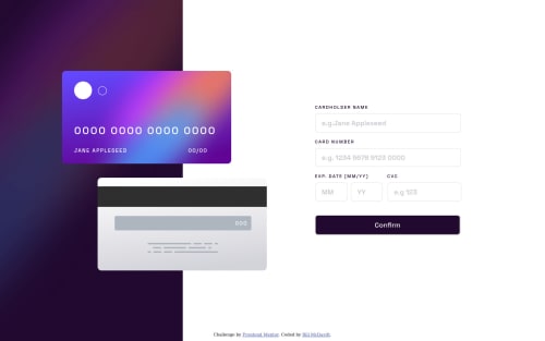 Frontend Mentor | Interactive Card Details Form coding challenge solution