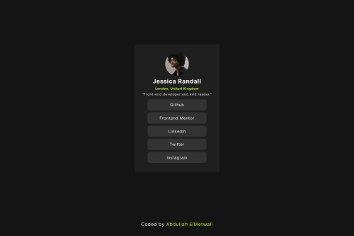 Frontend Mentor | Responsive Social Links Profile coding challenge solution
