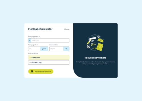 Frontend Mentor Mortgage Calculator Build With React And Tailwindcss