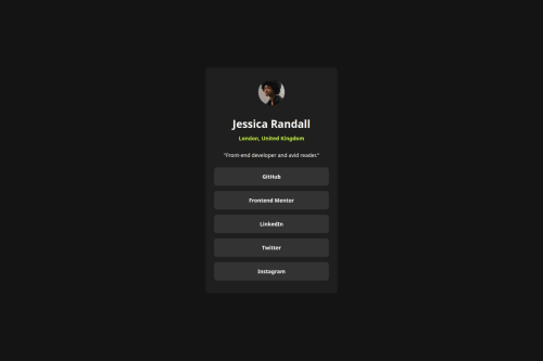 Responsive Social Links Profile Using Vanilla CSS coding challenge solution | Frontend Mentor