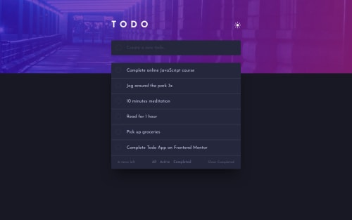 Frontend Mentor | Todo App using HTML, CSS and JavaScript coding challenge solution