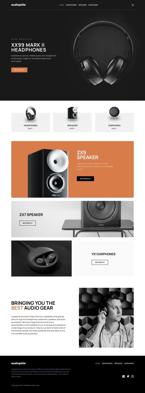 Audiophile e-commerce website(React, Tailwind CSS) coding challenge ...