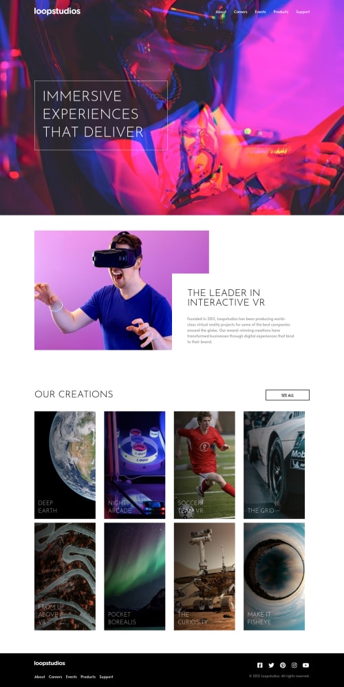 Frontend Mentor | Loopstudios landing page with ReactJS, and TailwindCSS coding challenge solution