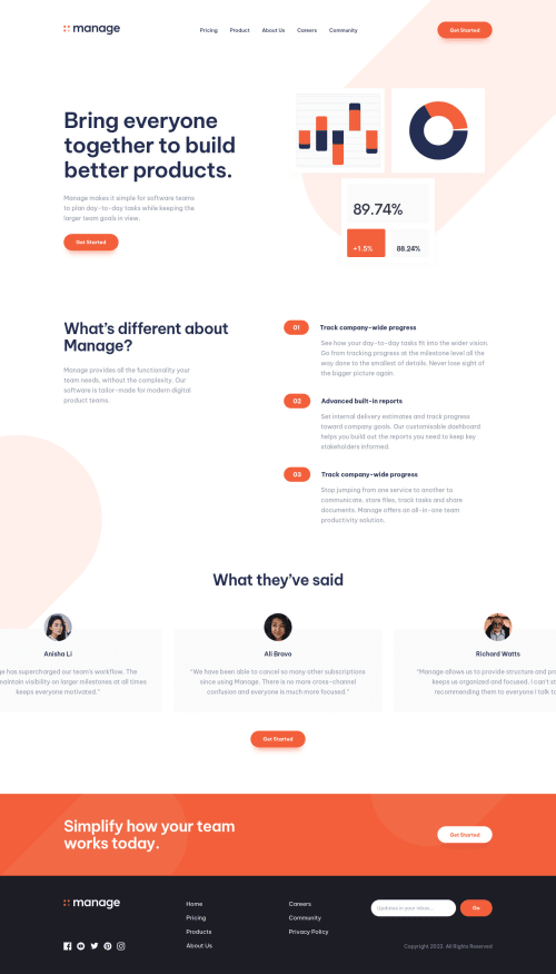Frontend Mentor | Responsive Landing Page using Tailwindcss coding challenge solution