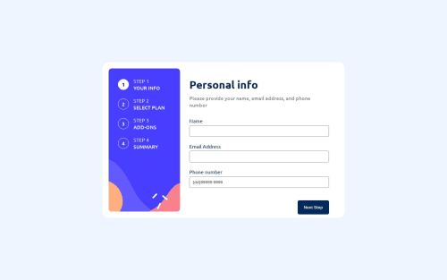 Frontend Mentor | Multi Step Form using React and Context API coding challenge solution