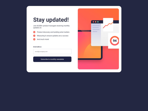 Frontend Mentor | Newsletter sign-up with success message using CSS Flexbox coding challenge ...