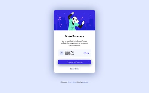 Frontend Mentor | Order summary component using CSS Flexbox coding challenge solution