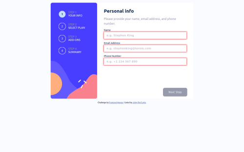 Frontend Mentor | multi-step-form-main coding challenge solution