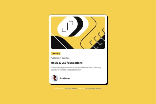 Frontend Mentor | Blog Preview Card using HTML and CSS coding challenge solution