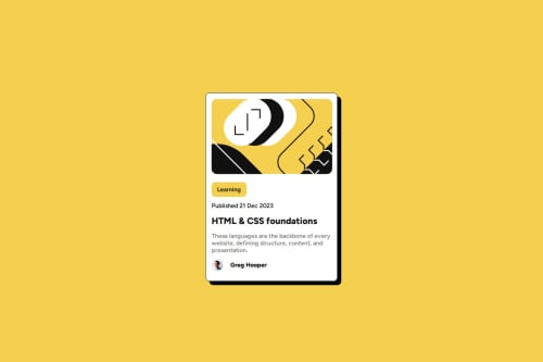 Frontend Mentor | Responsive Blog preview card using Html and Css coding challenge solution