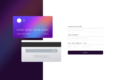 Frontend Mentor | Interactive card coding challenge solution