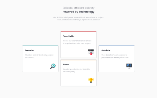 Responsive Four Card Feature Section using CSS Grid and Flexbox coding challenge solution ...