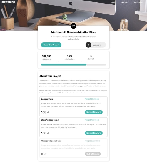 Crowdfunding Product Landing Page using HTML , CSS and JAVASCRTIPT ...