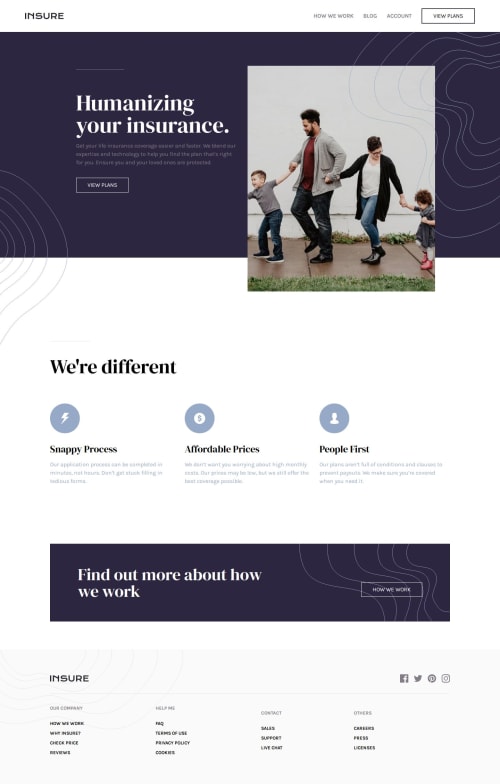 Frontend Mentor | Insure landing page built with HTML | CSS | REACT - MikDra1 coding challenge ...