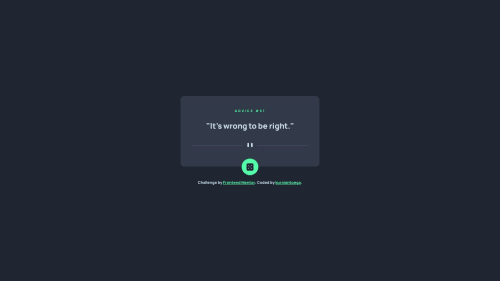 Frontend Mentor Advice Generator App Coding Challenge Solution