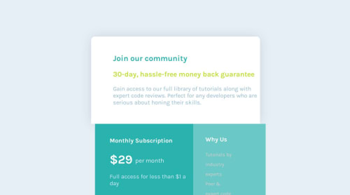Simgle-Price-Grid using Flexbox AND Grid coding challenge solution