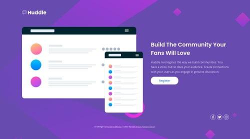 Frontend Mentor | Huddle Landing Page using HTML, CSS, Grid, Flexbox, Media Query coding ...