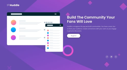 A simple Huddle landing page using simple html and css coding challenge ...