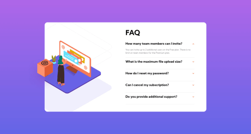 Responsive FAQ According built with HTML CSS and Vanilla JS coding ...