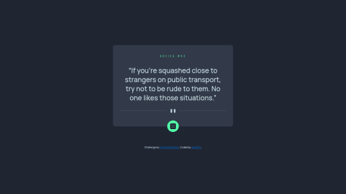Frontend Mentor | Responsive Advice Generator coding challenge solution
