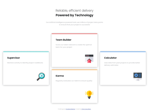Frontend Mentor | Responsive four card feature section - CSS Grid ...