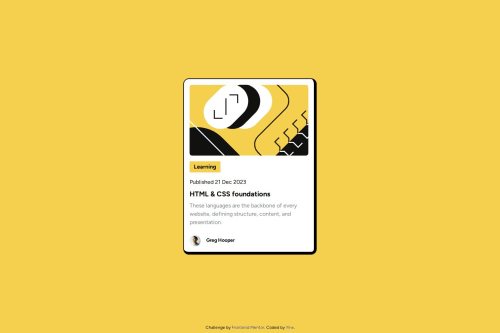 Frontend Mentor | Responsive blog card built with Tailwind! coding challenge solution