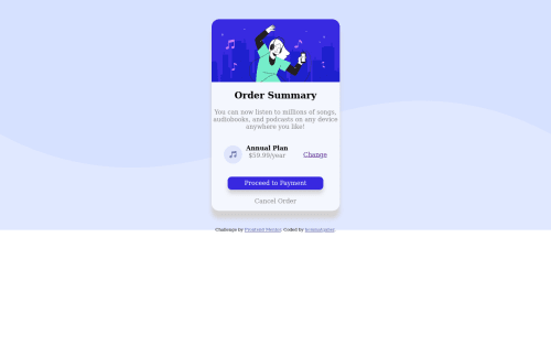 Order summary card coding challenge solution
