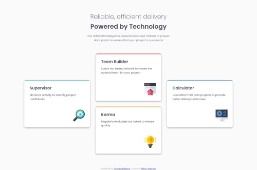 Frontend Mentor | Four Card Feature section using CSS Grid coding challenge solution